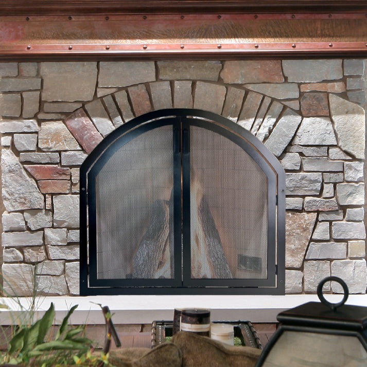 Custom Arched Fireplace Screen with Doors, Made in USA – Pillars Customs