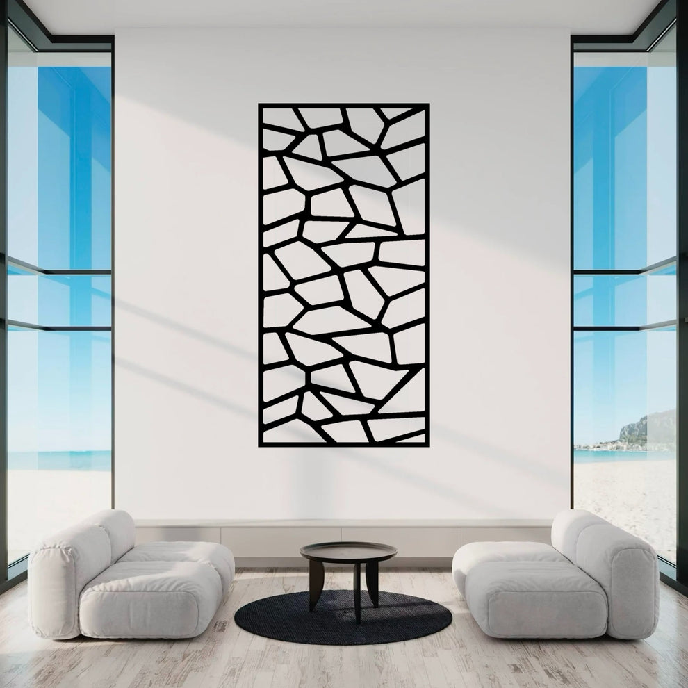 Fractura Metal Wall Art, Fractured Stone Metal Wall Decor – Pillars Customs