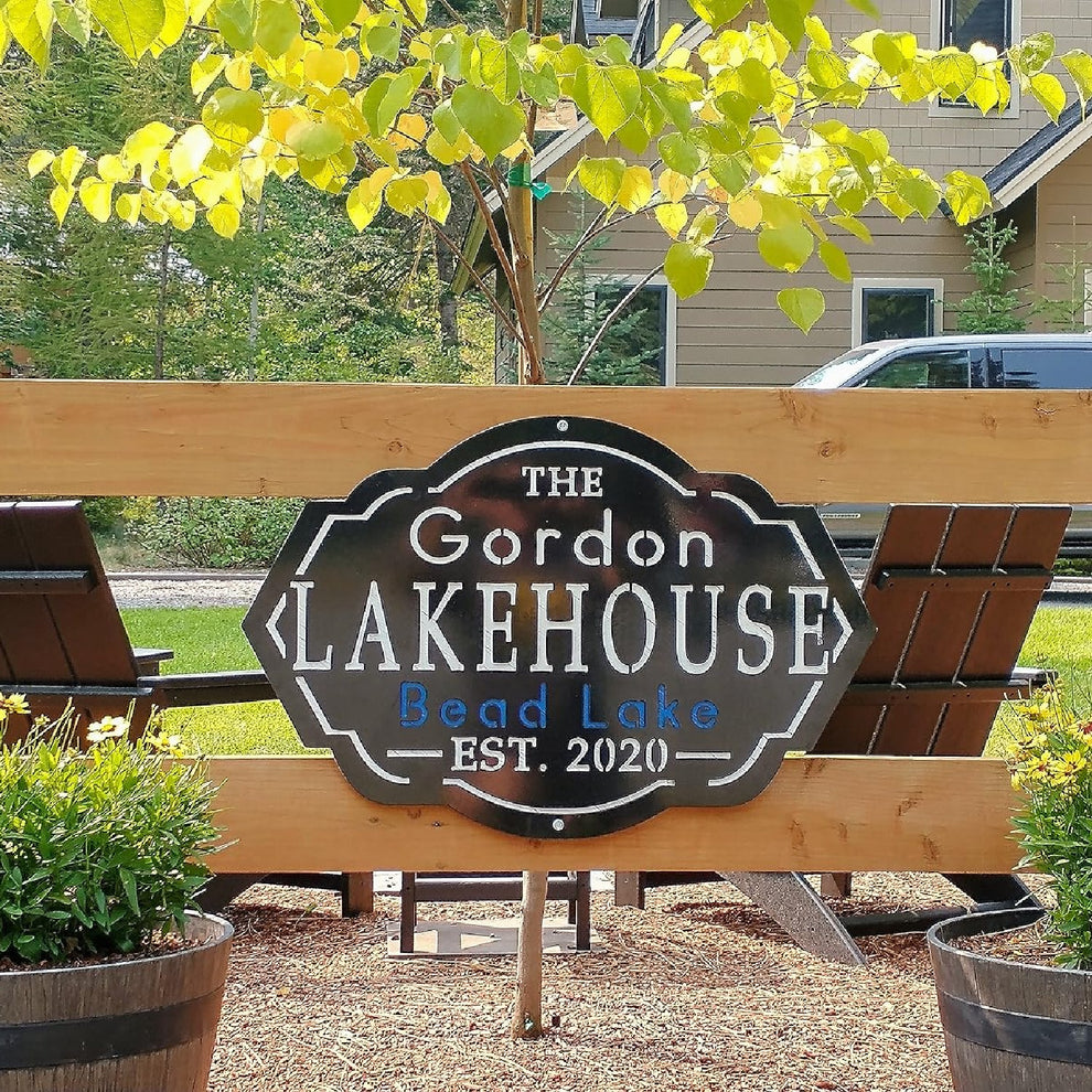Custom Lake House Sign, Personalized Outdoor Metal Lakehouse Sign ...