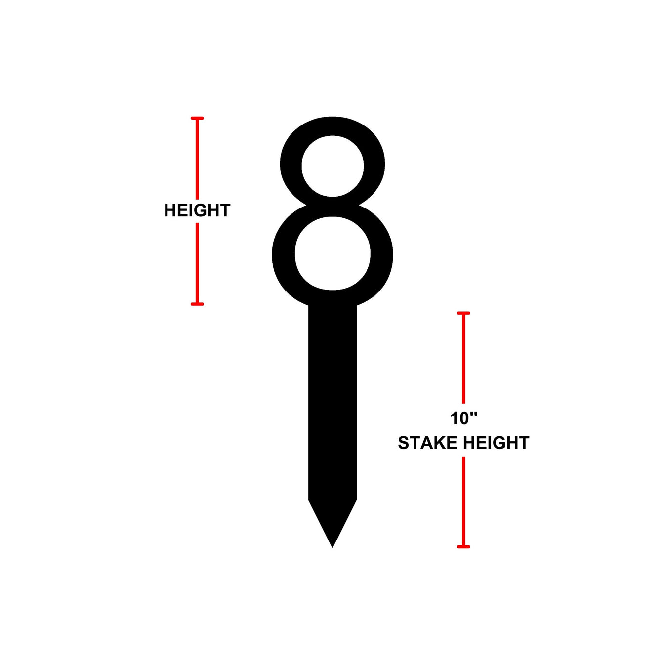 Free Standing Individual Lawn Stake House Numbers – Pillars Customs