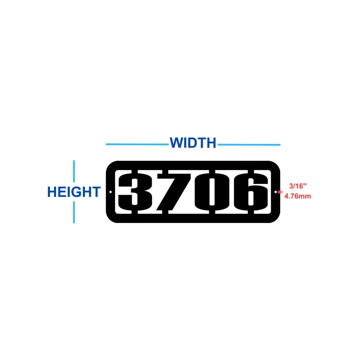 Anchored Horizontal House Number, Custom Home Address Sign Plaque ...