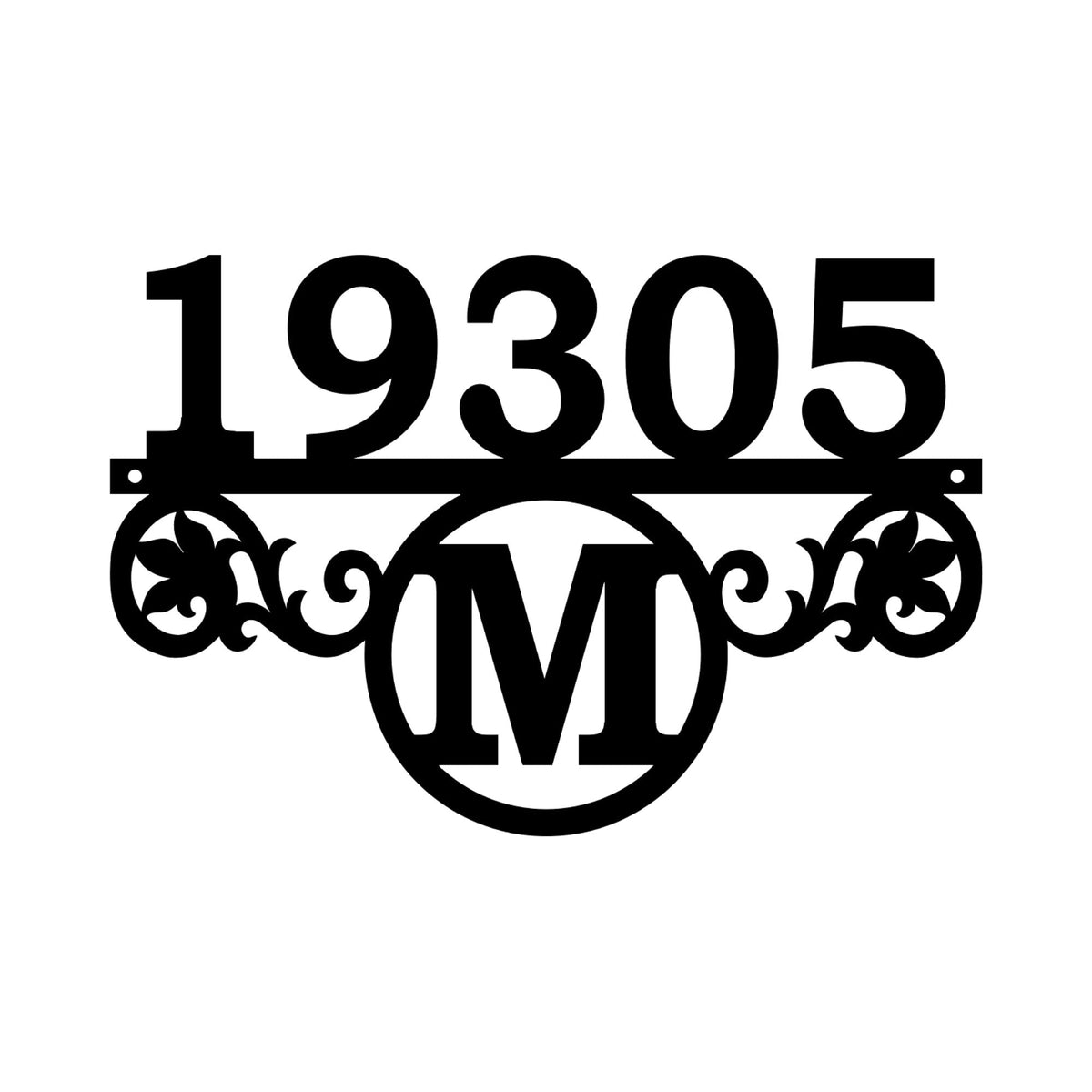 Bottom Letter Monogramed Address Sign, Personalized House Numbers ...