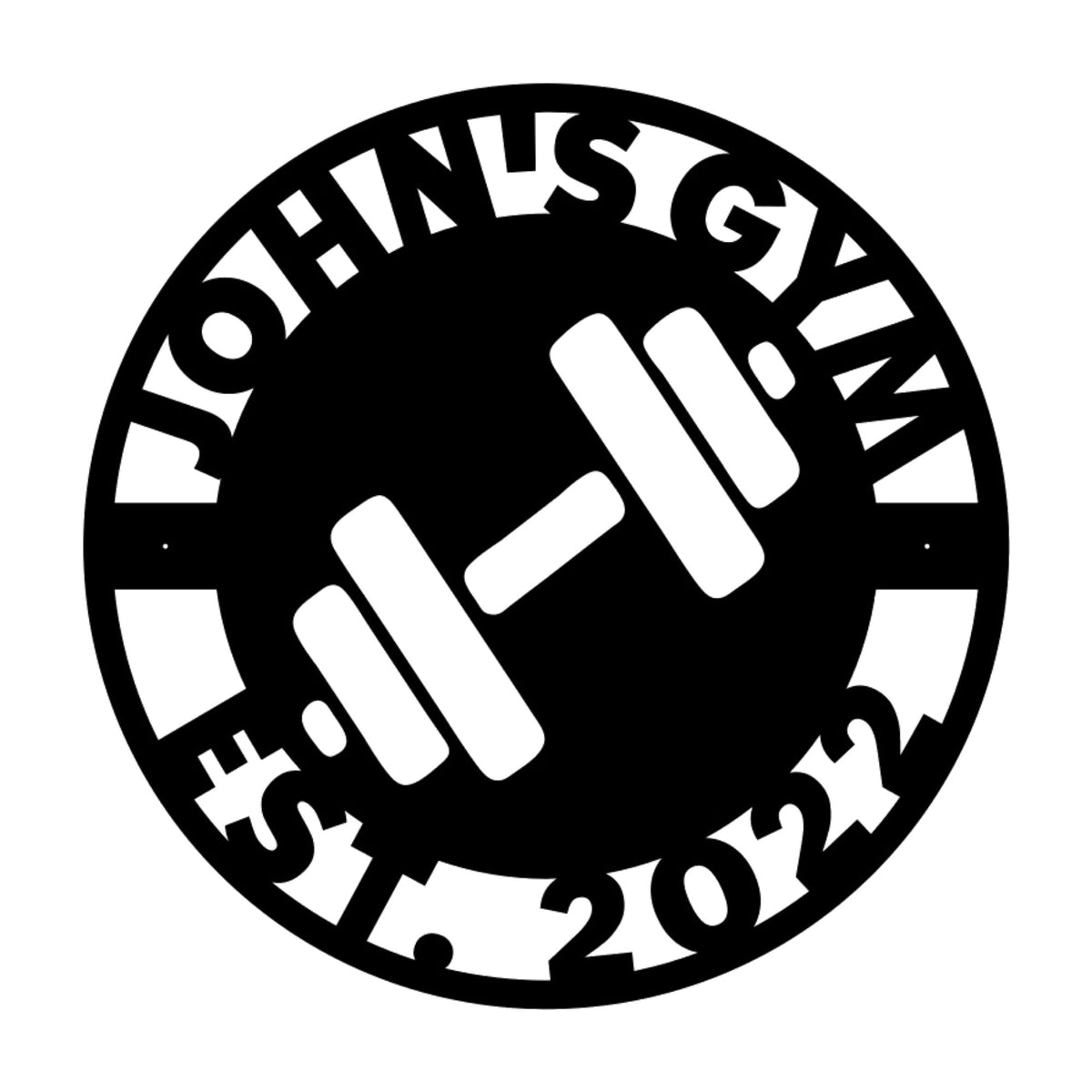 Custom Circle Home Gym Sign, Personalized Metal Sign, Made in USA ...