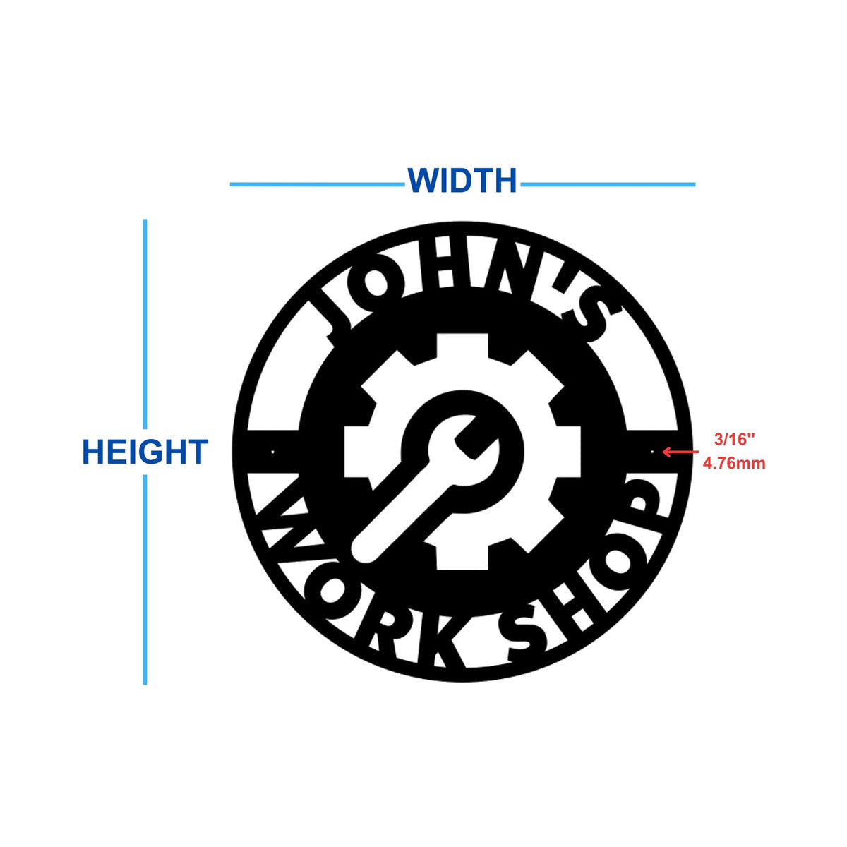 Custom Workshop Sign, Personalized Gear Design, Home Garage Wall Art ...