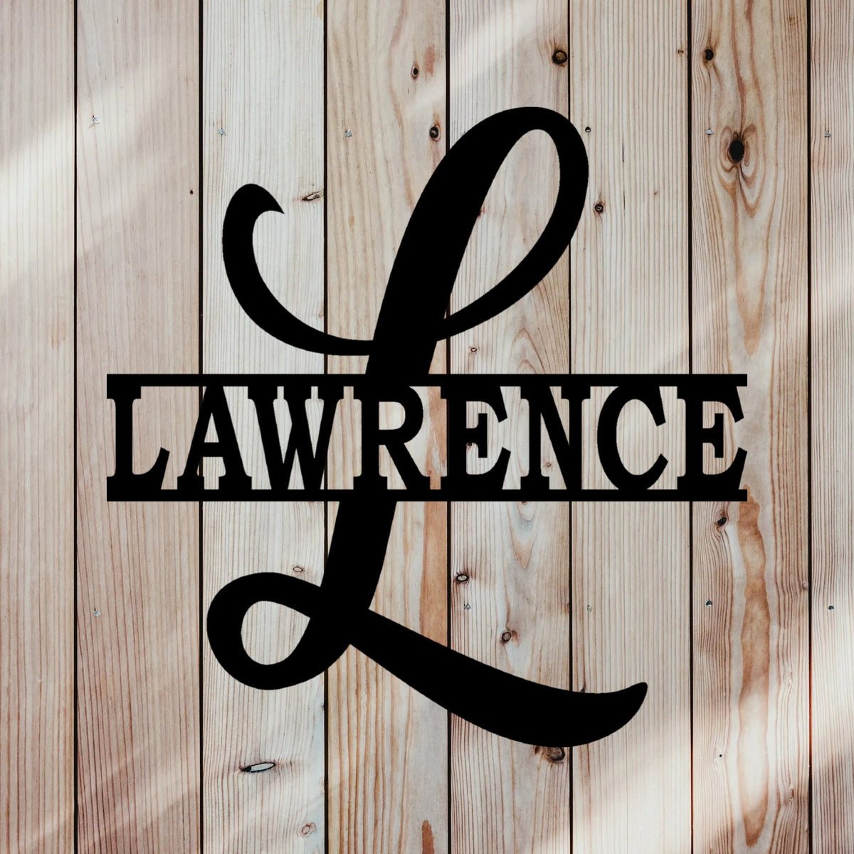 Elegant Script Monogram Sign, Custom Sophistical Wall Art – Pillars Customs